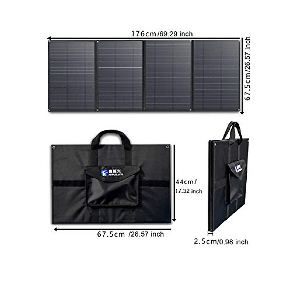 XINPUGUANG 200W Foldable Solar Panel Charger for Portable Power Station & RV Battery, Compatible with Jackery/Roackpals Generator, with 20A Controller for 12V Battery RV Boat Camping