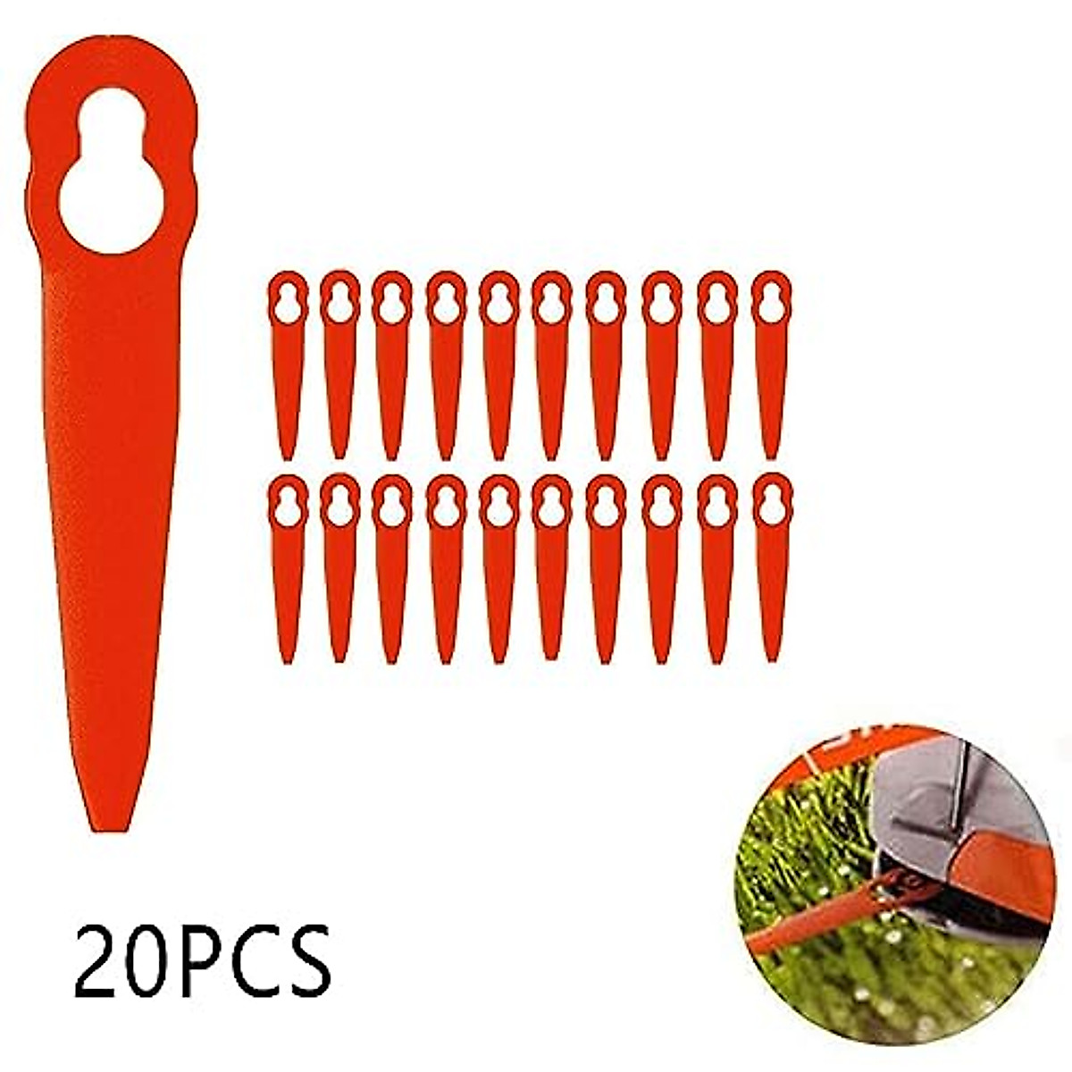 TECKEEN 20 Pack Lawn Cutter Plastic Blades Replacement for STIHL FSA 45 Cordless Strimmer Grass Trimmer Lawn Cutter