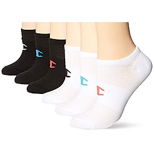 Champion womens 6-pack Super No Show Socks, Assorted, 5 9 US