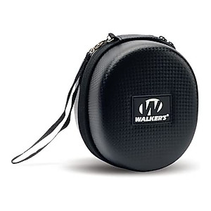 Walker's Razor Slim Electronic Muff with Case and Shooting Glasses (Black) Bundle (3 Items