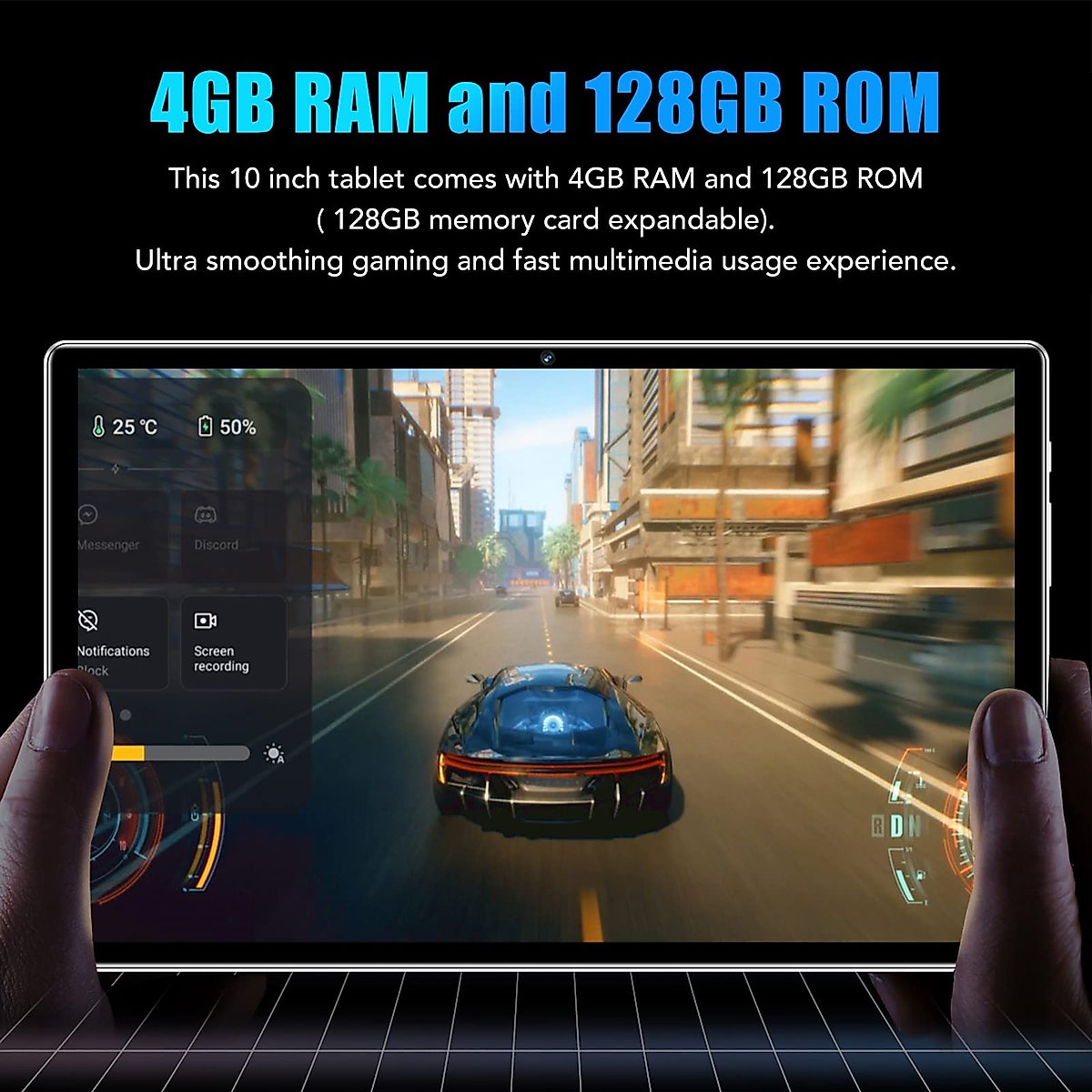 Dpofirs 10 Inch Androids 10 Tablet, 4GB 128GB Octa Core Processor Tablet Computer with 5MP 8MP Camera, WiFi BT HD Display, 6000mAh Dual Slots 3G Call Gaming Tablet(White)