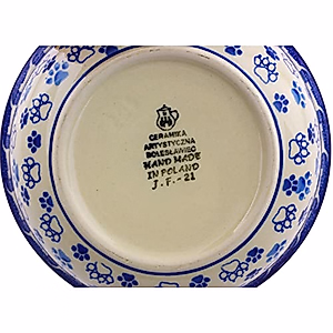 Polish Pottery Bowl 6-inch made by Ceramika Artystyczna (Boo Boo Kitty Paws Theme)