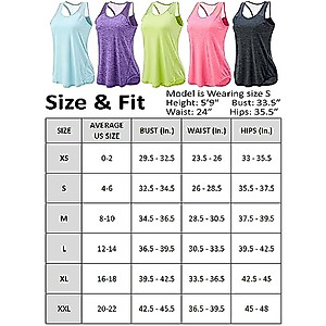 5 Pack Women's Workout Tops, Athletic Racerback Tank Tops for Women, Mesh Sleeveless Shirts Yoga for Gym Running (Set 3, Small)