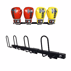 VEITEOX FTY Boxing Glove Rack Wall Mount, Metal Boxing Glove Holder, Boxing Mitts Gloves Organizer Storage Rack for 2 Pair of Gloves