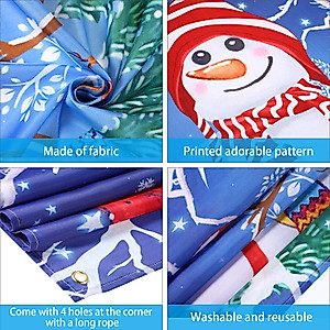 Blulu Christmas Backdrop Banner Winter Snowman Background for Photography Xmas Snow Scene Happy New Year Eve Backdrop Banner Prop for Family Friend Party Wall Holiday Decoration 72.8 x 43.3 Inches