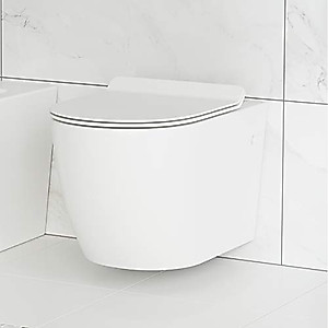 Swiss Madison Well Made Forever SM-WC424 Toilet Tank Carrier, For 2 x 4 Residential Studs, White & SM-WT449 St. Tropez Wall Hung Toilet, Glossy White