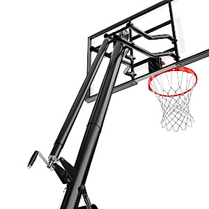 The Ultimate Hybrid, 60" Acrylic, Alum Trim, 3 Piece 3.5" Pole, Screw Jack Lift, Arena Slam Rim, Board Pad