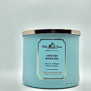 Bath & Body Works, White Barn 3-Wick Candle w/Essential Oils - 14.5 oz - New Core Scents! (Lakeside Morning)