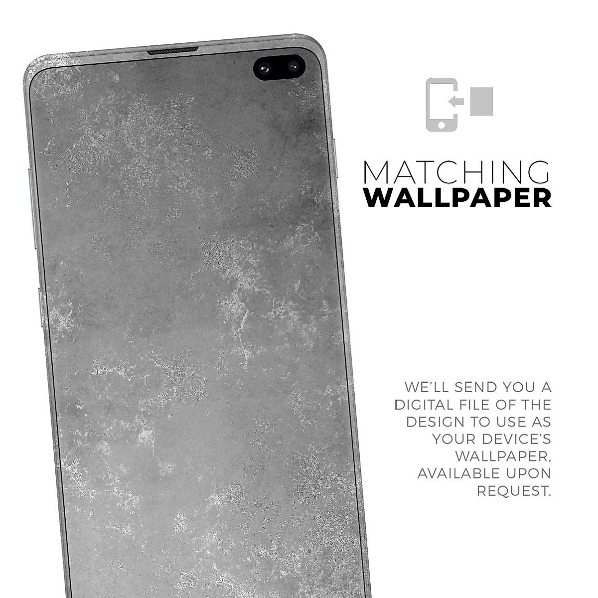 DesignSkinz Distressed Silver Texture v13 Protective Vinyl Decal Wrap Skin Cover Compatible with The Samsung Galaxy S20 (Screen Trim & Back Glass Skin)