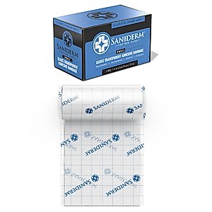 Saniderm Original Tattoo Aftercare Bandage (Small Roll, 4 in x 8 yd) – Convenient, Faster Tattoo Healing and Protection – Sterile, Waterproof, and Latex-Free Tattoo Aftercare Wrap – Gloss Finish