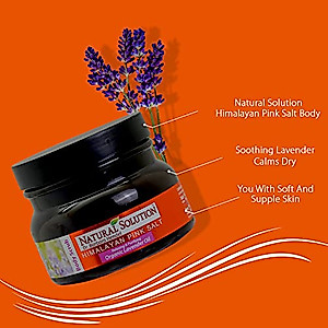 Natural Solution WBM Himalayan Salt Body Scrub with Organic Lavender Oil, Relaxing and Purifying Deep Cleansing – 12.3 oz, 10.6 Oz