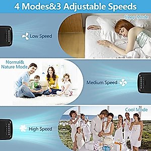 Portable Air Conditioners[ 2023 Newest], 3 IN 1Air Conditioner Portable for Room, 65° Oscillation Swamp Cooler with 3 Wind Speeds, 4 Modes, 6 Ice Packs,12H Timer, Remote, Portable AC for Office Home