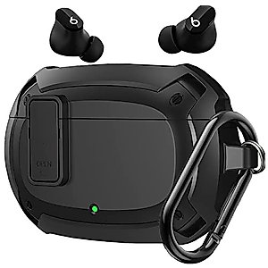 Beats Studio Buds/Studio Buds Plus Case 2021/2023, [Secure Lock] OTOPO Cool Beats Studio Buds+ Protective Case Cover Men Women with Keychain for New Beats Studio Ear buds + Case - Black