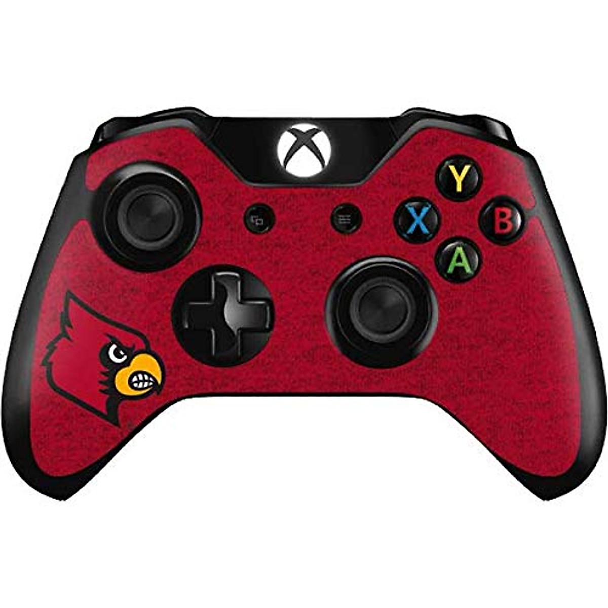 Skinit Decal Gaming Skin compatible with Xbox One Controller - Officially Licensed College Louisville Red Background Design