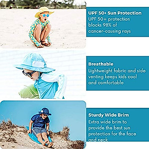 SwimZip Kid's Sun Hat - Wide Brim UPF 50+ Sun Protection Hat UPF 50+ Mint 8-14