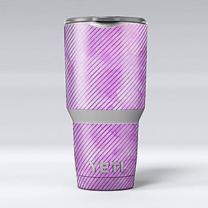 Design Skinz Black Slanted Lines of Purple Clouds - Skin Decal Vinyl Wrap Kit Compatible with The Yeti Rambler Cooler Tumbler Cups