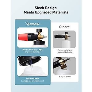 AstroAI Wide Neck Foam Cannon Aluminum, 1.0mm Orifice, Red