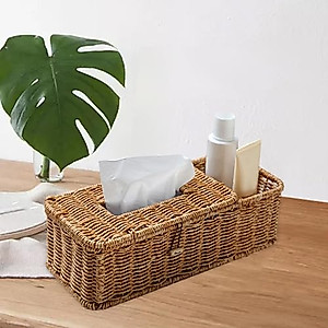 Gazechimp Tissue Box Cover Facial Tissue Holder Napkin Dispenser Paper Holder Dispenser Removable Tissue Holder for Toilet Office Hotel, Light Brown