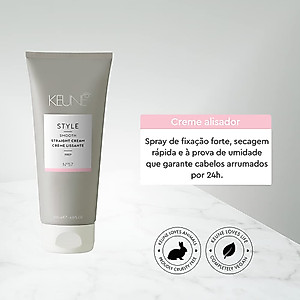 Keune Style Straight Cream, Heat-Activated & Anti-Frizz Cream for Smooth Hair, 6.8 Fl Oz