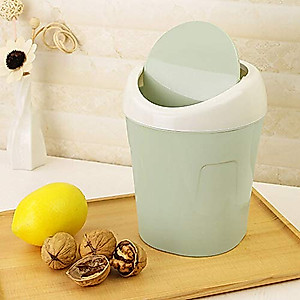 shlutesoy Storage Bucket Small with lid Desktop Trash can Mini Home Living Room Table Bed flip-top Trash can