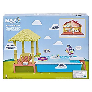 Bluey Pool Playset and Figure, 2.5-3 inch Articulated Figure and Accessories