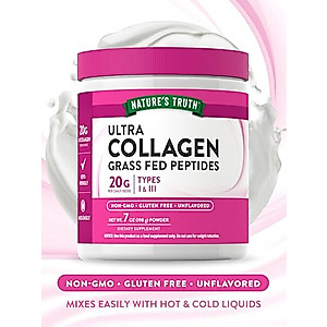 Nature's Truth Collagen Powder | 7 oz | Type I and III | Grass Fed, Paleo and Keto Friendly Collagen Peptides | Unflavored | Non-GMO and Gluten Free Supplement