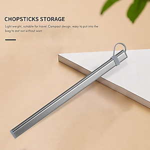 Chopsticks Storage Tubes Aluminum Alloy Box Case for Titanium Chopsticks Storage Box Without Chopsticks Gray Chopsticks Kitchen Utensils and Gadgets