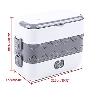 DYRABREST Double-Layer Electric Lunch Box Food Warmer Heater 110V Portable Rice Cooker Heating Container for Home Office Worker Cooking Meals Soup