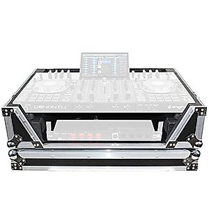 ProX XS-PRIME4W2U ATA Flight Case For Denon PRIME 4 DJ Controller with 2U Rack Space and Wheels