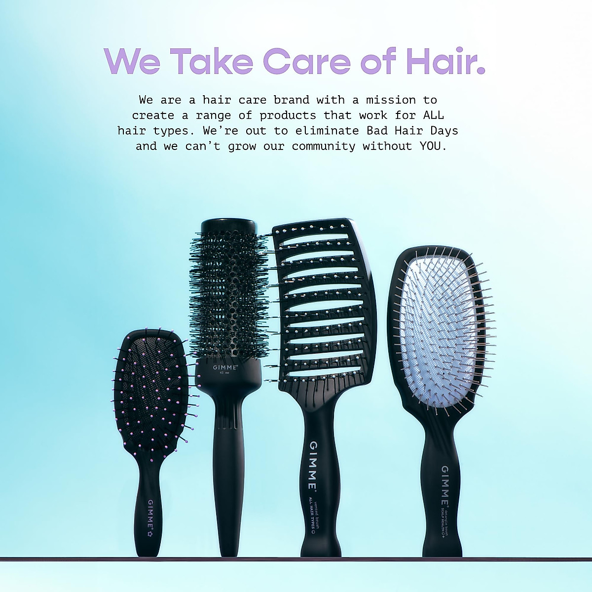 Gimme Beauty - Damage-Free Detangling Brush for Fine, Fragile, and Thin Hair - Anti-Static Heat Resistant Nylon Bristles