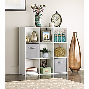 Whitmor 9 Cube Wood Storage Organizer - White (6422-8859-WHT-BB)