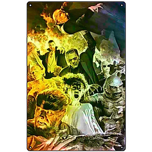 Universal Monsters Tin Sign Metal Sign Tin Sign 8x12 Inches Retro Art Home Bar Restaurant Cafe Shop Garage Garden Wall Decor