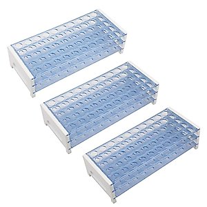 3 Pieces Test Tube Rack for 16mm Tubes 50 Holes Plastic Lab Test Tubes Holder Bracket Stand for Laboratory