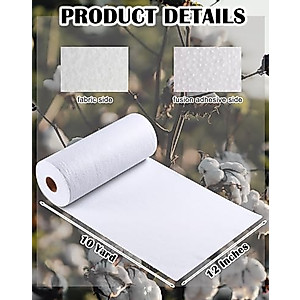 Fusible Fleece Interfacing, One-Sided Loft Fusible Fleece for Sewing, Quilting, Crafts, Clothing, Bags (12 Inches x 10 Yard) Medium Weight, Easy Iron-On Application, Enhanced Projects