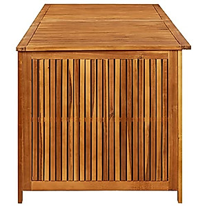 Canditree Patio Deck Box Solid Acacia Wood Outdoor Wooden Storage Box Container for Patio Furniture Cushions, Garden Tools (78.7"x31.4"x29.5")