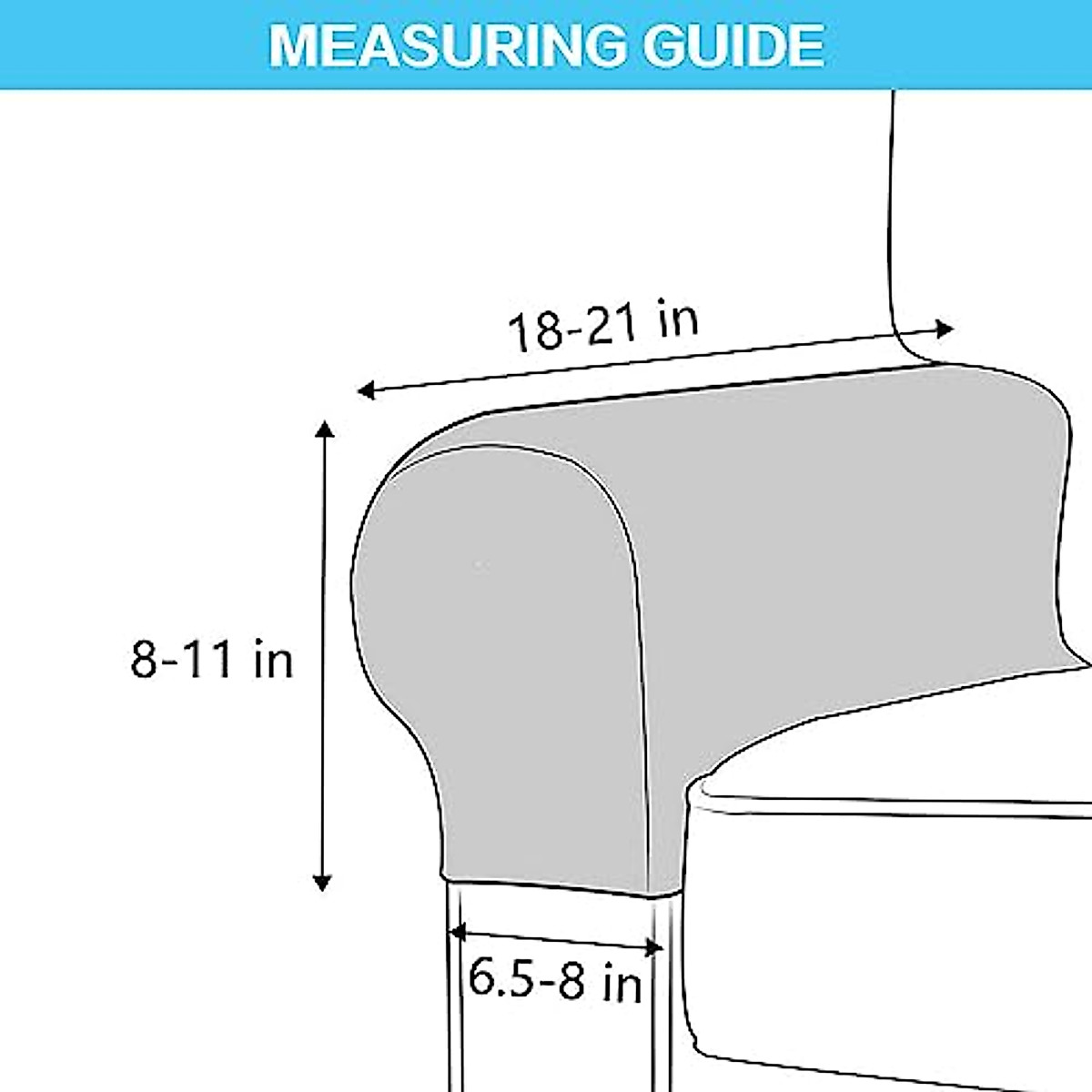 toiasnu PU Leather Sofa Armrest Covers, Stretch Waterproof Couch Arm Protectors Universal Simplicity Arm Covers for Chairs and Sofa Stain Resistant Furniture Protector-Grey-Set of 4