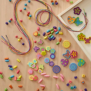 Melissa & Doug Created by Me! Bead Bouquet Deluxe Wooden Bead Set With 220+ Beads for Jewelry-Making, for 4+ years, Multicolor, 9½