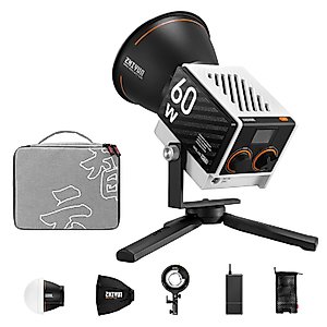ZHIYUN Molus G60 Combo, Bi-Color Video Light, 300g Portable 60W COB LED Continuous Output Lighting, CRI≥96, TLCI≥97, Bluetooth App Control with Bowens-Mount Accessories DC/PD Power Supply