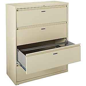 Lorell 4-Drawer Lateral File, 42 by 18-5/8 by 52-1/2-Inch, Putty