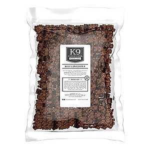 K9 Connoisseur Low to Odor Free Slow Roasted Beef Lung Dog Treats Made in USA, One Ingredient Dog Treats & All Natural Dog Treats, Grain Free Dog Treats for All Breeds & Sizes - 2.5 Pounds