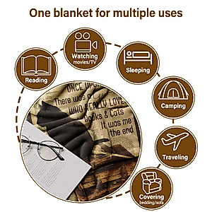 VHIKMLY Christmas Book Lovers Gifts, Black Cat Blanket for Women, Cat Lover Gifts, Gifts for Book Lovers, Book Reading Lovers Blanket Throws 60"x50"