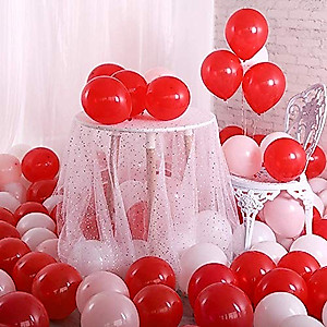 PeStary 50pcs 12inch Red Balloons Latex Balloon for Party (Red)