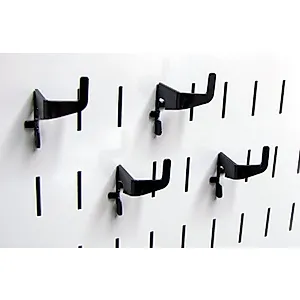 Wall Control Pegboard Medium 90 Degree Slotted Hook Pack - Slotted Metal Pegboard Hooks for Wall Control Pegboard and Slotted Tool Board – Black