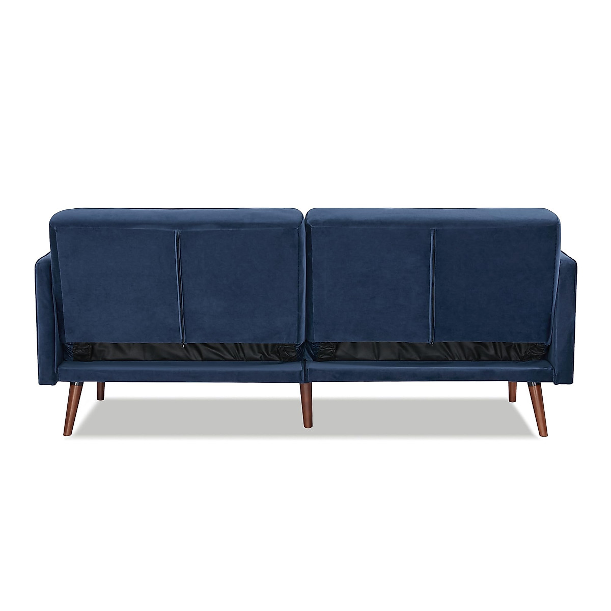Artdeco Home Convertible Sofa with 3 Level of Adjustability, 76" W Mid-Century Style Soft 100% Polyester Fabric Sofa Bed for Living Room (Velvet Blue)