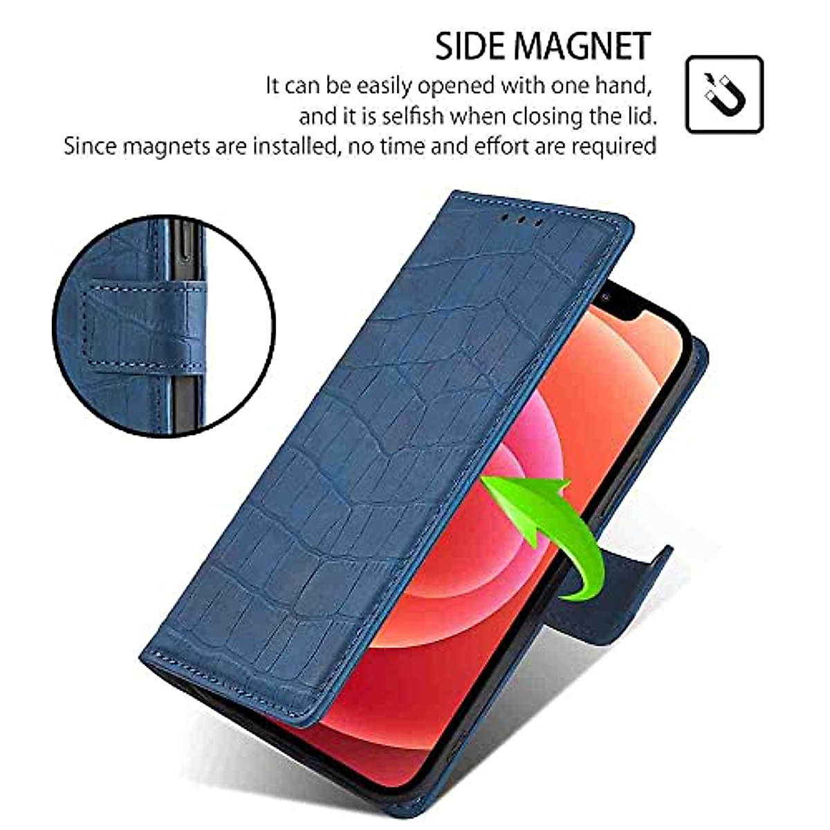 MojieRy Phone Cover Wallet Folio Case for Oppo REALME 7 PRO, Premium PU Leather Slim Fit Cover for REALME 7 PRO, 3 Card Slots, Good Design, Blue
