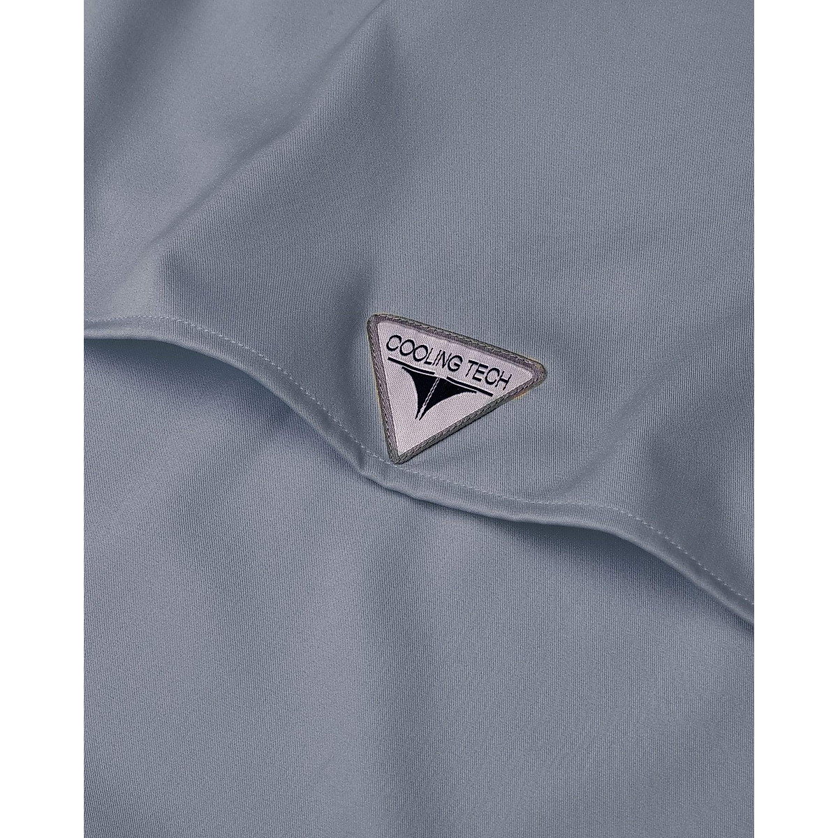 Alimens & Gentle Short Sleeve Fishing Shirt Wicking Fabric Sun Protection Casual Button Down Shirts Grey