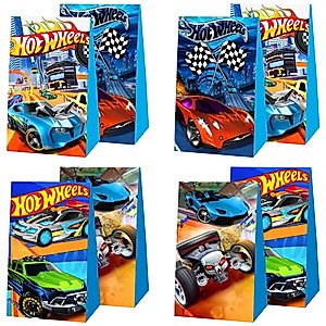 12pcs Hot Cars Party Favor Gift Bags, Monster Trucks Birthday Party Supplies for Cars Party Decorations