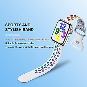 Gulemfy Compatible with Apple Watch Band - Silicone Sport Bands 42mm 44mm 45mm 49mm 38mm 40mm 41mm Man Women, Breathable Strap Replacement for iWatch Series SE 8 7 6 5 4 3 2 1 / Black