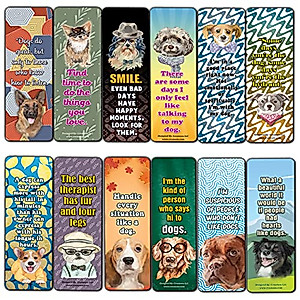 Creanoso Dog Lover Quotes Bookmarks (10 Sets x 6 Cards) – Daily Inspirational Card Set – Interesting Book Page Clippers – Great Gifts for Kids and Teens