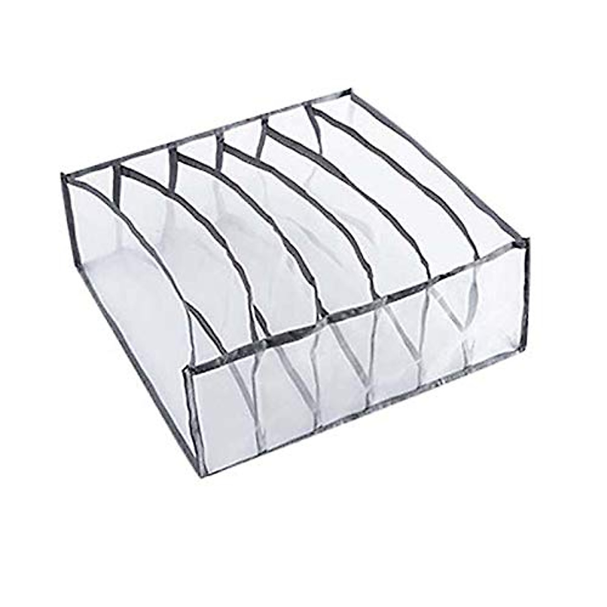 Closet Underwear Organizer Drawer Divider for Women, 6 Cell Bra Organizers Mesh Bins, Good for Sorting Storage lingerie Bras CupA-D (Grey)